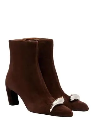 Tory Burch Pierced Xl 65 Suede Ankle Boots - Brown