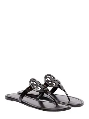 Tory Burch Miller Leather Thong Sandals - Black