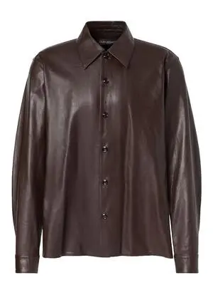 Our Legacy Welding Leather Overshirt - Brown