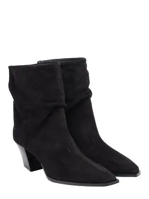 JIMMY CHOO Hart 60 Suede Ankle Boots - Black
