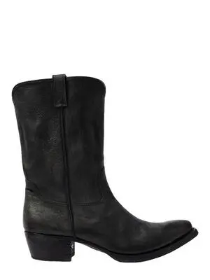 Prada Leather Cowboy Boots - Black
