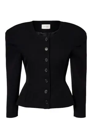 Magda Butrym Peplum Wool Cardigan - Black