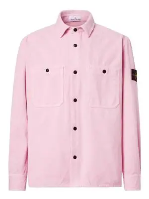 Stone Island Stone Island Compass Cotton Corduroy Overshirt Pink