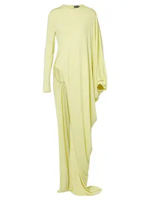 TOM FORD Asymmetric Crêpe Jersey Maxi Dress - Yellow