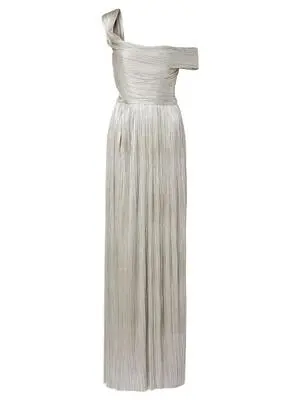 MARIA LUCIA HOHAN Serene Asymmetric Silk Mousseline Gown - Silver