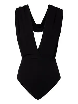 Balmain Hooded Jersey Bodysuit - Black