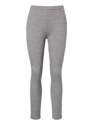 Balmain Wool And Cotton-blend Leggings - Grey