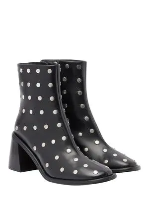 SOULIERS MARTINEZ Kima 80 Studded Leather Ankle Boots - Black