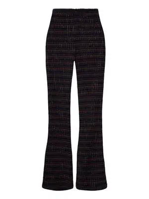Veronica Beard Yadira Kick Knitted Flared Pants - Blue