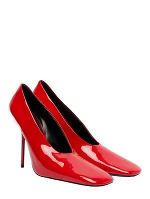 Victoria Beckham 100 Glossy Patent Leather Pumps - Red