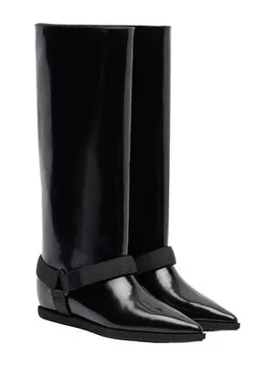 Sacai Leather Knee-high Boots - Black