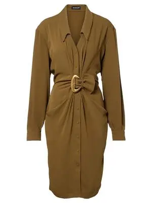 MUGLER Re/edit Cow-boys Crêpe Twill Shirt Dress - Green