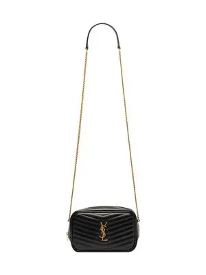 Saint Laurent Lou Mini Matelassé Leather Camera Bag - Black