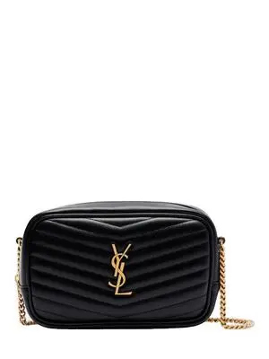 Saint Laurent Lou Mini Matelassé Camera Bag - Black