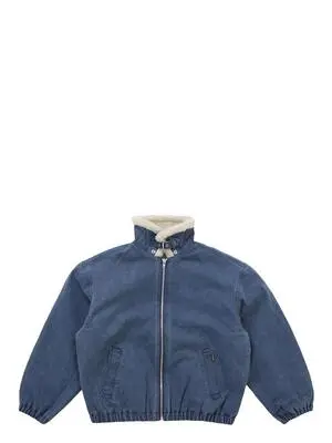 Supreme Faux Shearling Lined Bomber Jacket - Navy Blue