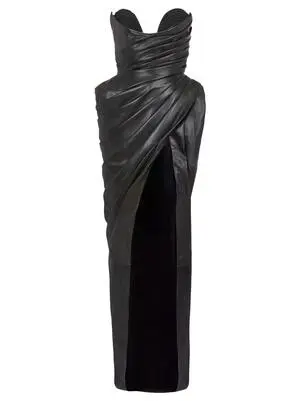 Balmain Leather Bodycon Dress - Black