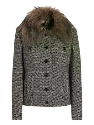 Dolce & Gabbana Faux Fur-collar Jacket - Grey