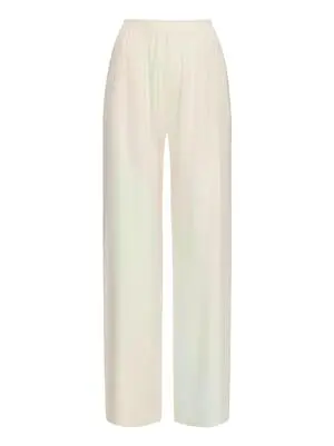 Oscar De La Renta Silk Wide Leg Pants - Neutrals