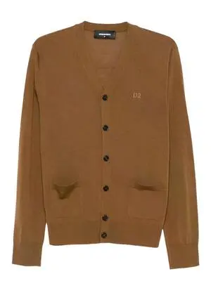 Dsquared2 Logo-embroidered Cardigan - Brown