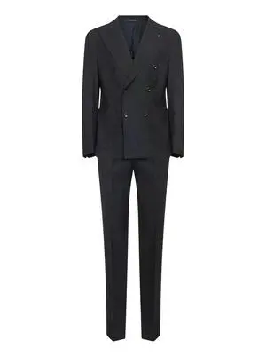 Tagliatore Peak-lapel Double-breasted Suit - Blue