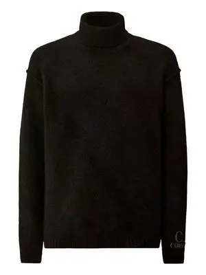 C.P. COMPANY Lens-detail Knitted Sweater - Black