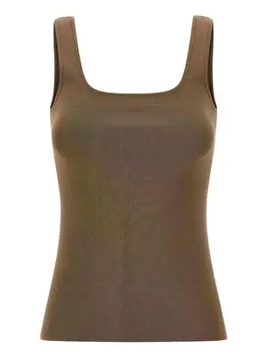 ENTIRE STUDIOS Square-neck Knit Top - Brown
