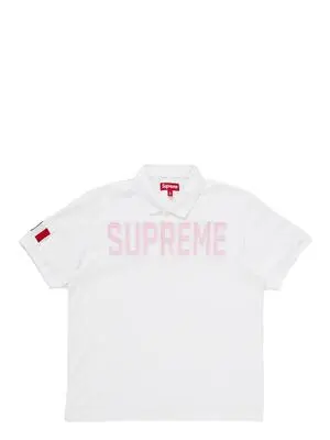 Supreme Twill Appliqué Polo Shirt - White