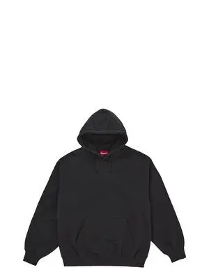 Supreme Satin Appliqué Hooded Sweatshirt - Black