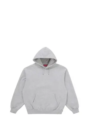 Supreme Satin Appliqué Hooded Sweatshirt - Heather Grey
