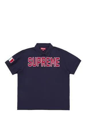 Supreme Twill Appliqué Polo Shirt - Navy Blue