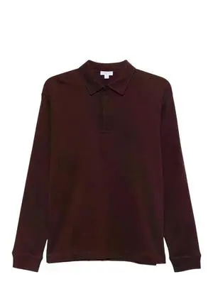 Sunspel Long-sleeve Polo Shirt - Red