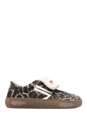 PURAAI Leopard Print Low Top Sneakers - Brown