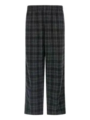 WILLY CHAVARRIA Ruff Rider Check-pattern Trousers - Grey