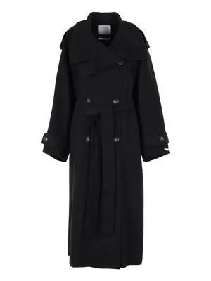 Sportmax Double-breasted Pure Wool Coat - Black