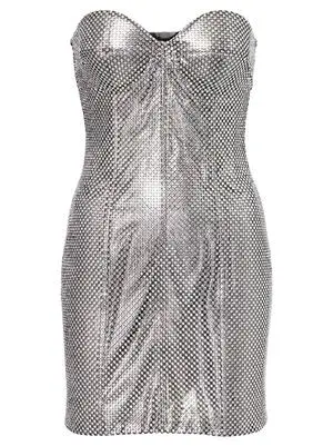 Dolce & Gabbana Embellished Corset Minidress - Silver