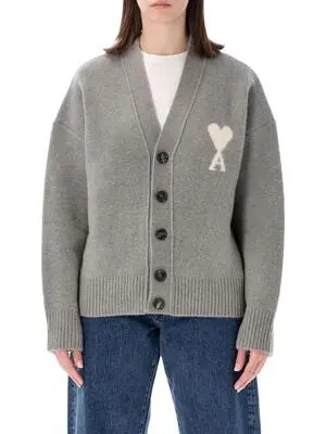 Ami Appliqued Cardigan - Grey