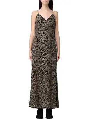 Zadig&Voltaire Animal Print Slip Dress - Brown