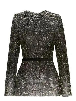 Oscar De La Renta Ombré Bouclé Jacket - Black