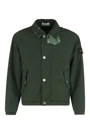 Stone Island Coach Jacket In Technical Fabric - Green