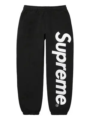 Supreme Satin Appliqué Sweatpant - Black