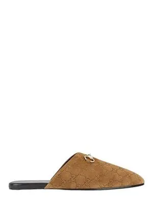 Gucci Horsebit Suede Mule - Brown