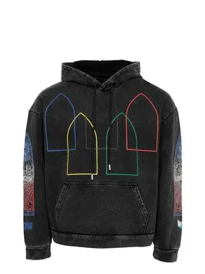 WHO DECIDES WAR Intertwined Windows Hooded Sweatshirt - Multicolor