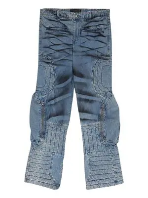 WHO DECIDES WAR BY EV BRAVADO Raised Window Denim Pants - Blue