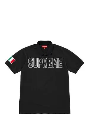 Supreme Twill Appliqué Polo - Black