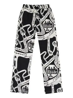 Rhude Strada Silk Track Pants - Black