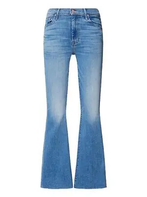 MOTHER The Weekender Fray Flared Stretch-denim Blend Jeans - Ride Hard Live Louder