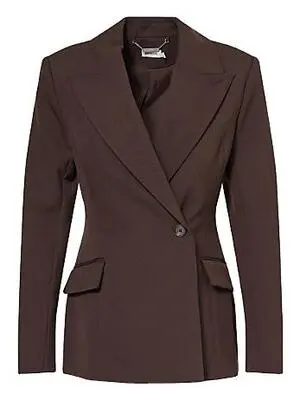 Simkhai Stretch-woven Double-breasted Blazer - Chocolate