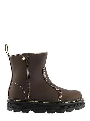 Dr. Martens Zebzag Rigger Leather Ankle Boots - Dark Brown Wyoming