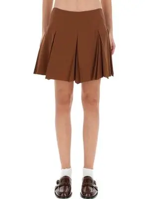 Marni Pleated Miniskirt - Brown