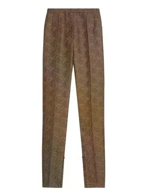 Dries Van Noten Swirl Jacquard Trousers - Green